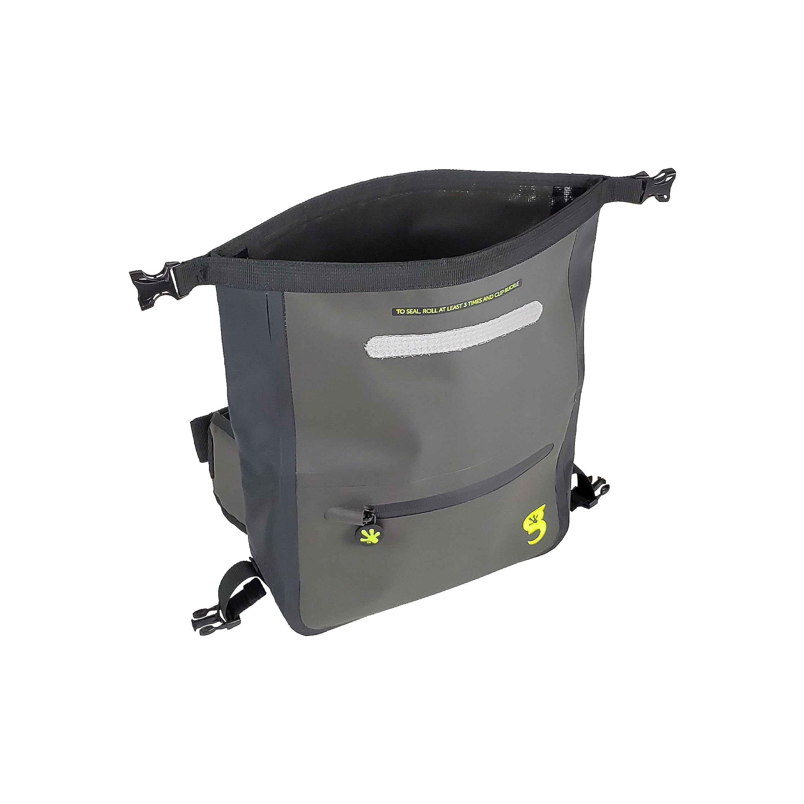 geckobrands Waterproof Tarpaulin Dry Bag Waist Pouch, Black/Neon Green