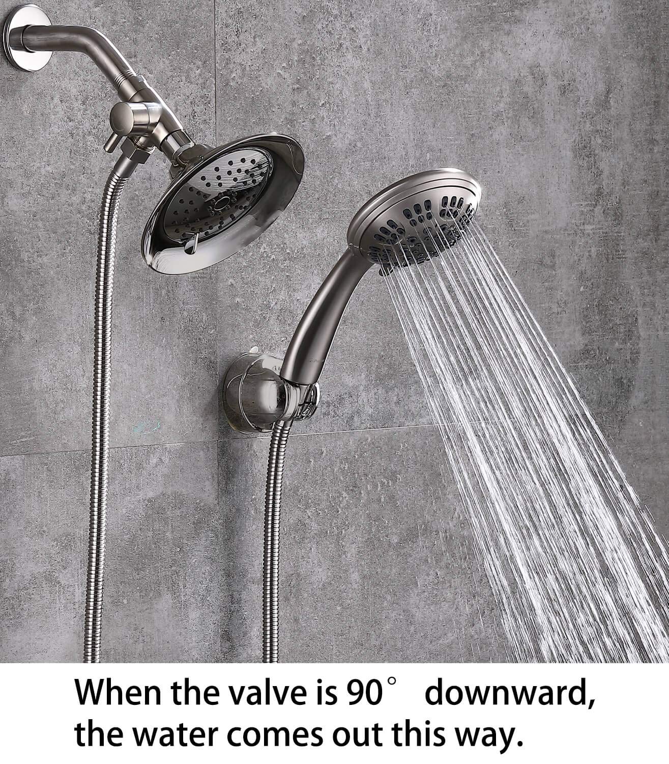 G-Promise Solid Metal Shower Arm Diverter for Hand Held Showerhead and Fixed Spray Head ∣ G 1/2 3-Way Bathroom Universal Shower System Replacement Part