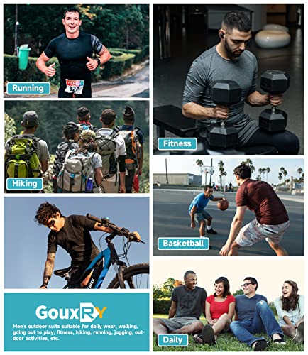 Gouxry Men's Hiking Shorts Casual Quick Dry Lightweight Cargo Work Tactical Golf Fishing Summer Short (Black, M)