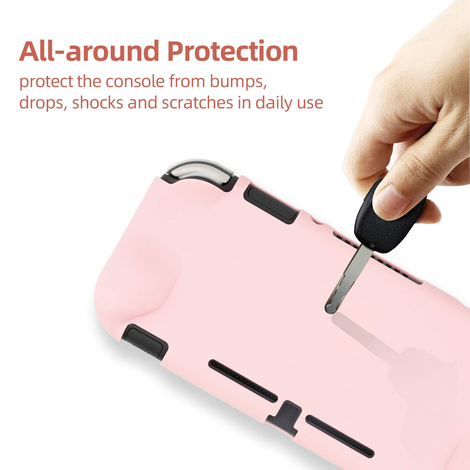 GeekShare Protective Case Compatible with Nintendo Switch Lite, Ergonomic Protective Grip Cover for Switch Lite (Pink)