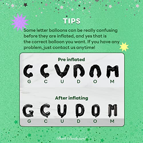 Generic 21st Birthday Balloon Banner, Black Color Scheme, Includes 1 Golden Ribbon and 2-3 Plastic Straws