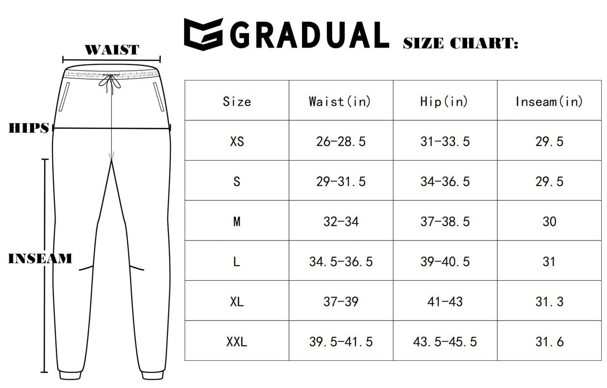 G Gradual Men's Sweatpants with Zipper Pockets Athletic Pants Traning Track Pants Joggers for Men Soccer, Running, Workout(Black,L)