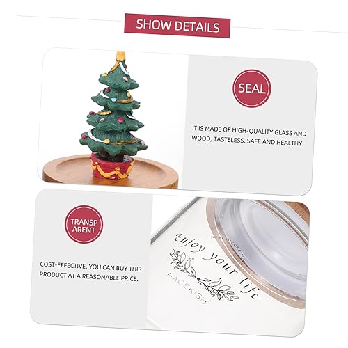 Garneck 3 Pcs Glass Storage Jar Container Miniture Decoration Clear Container Fruit Containers Jar with Lid Bulk Wrapped Candy Fruit Decor Crystals Decor Snack Bowl Resin Food