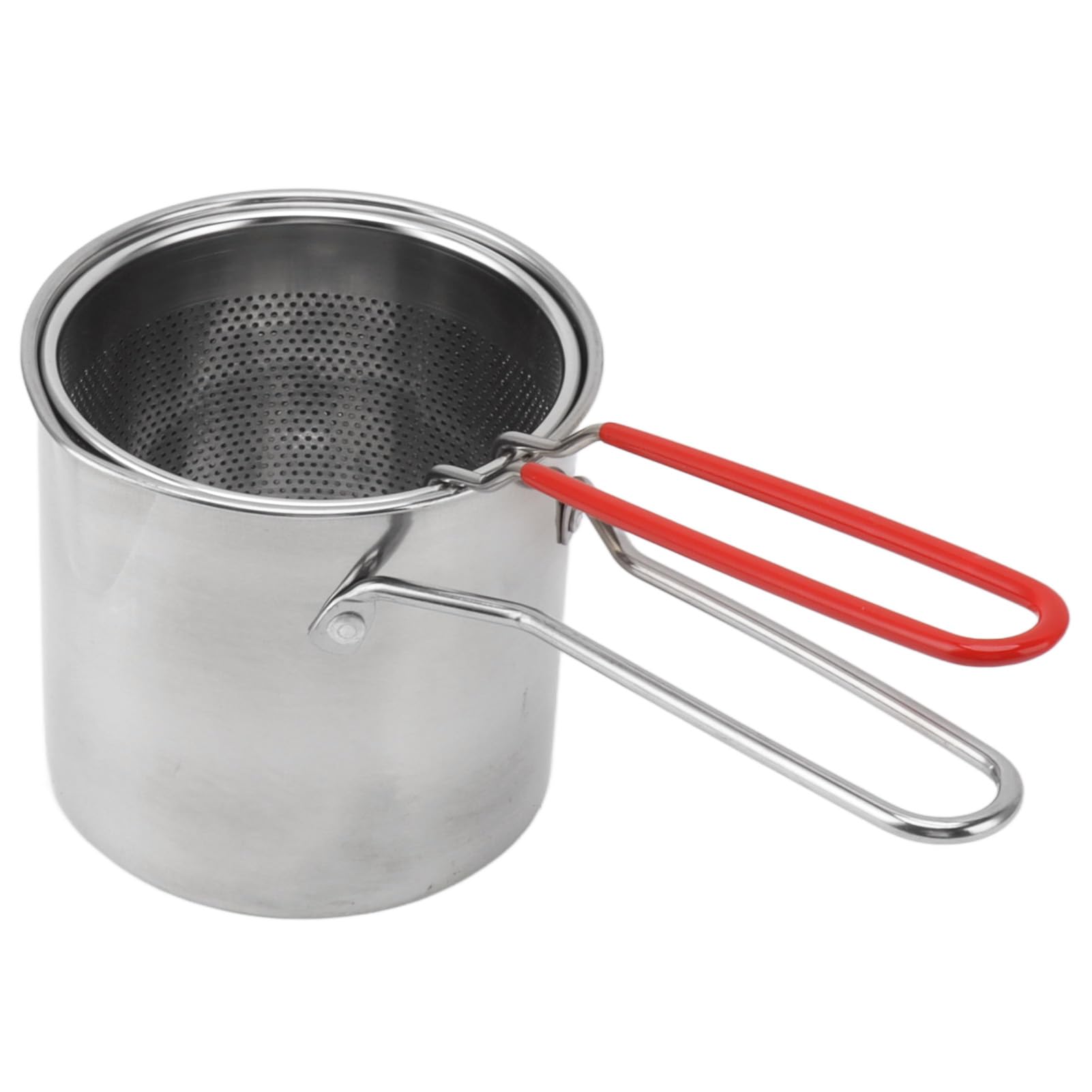 Fry Pot, 304 Stainless Steel Deep Fryer Pot with Basket and Anti Scalding Silicone Handle, Outdoor Deep Fryer for Frying Fish Seafood, French Fries, Chicken Wings Easy to
