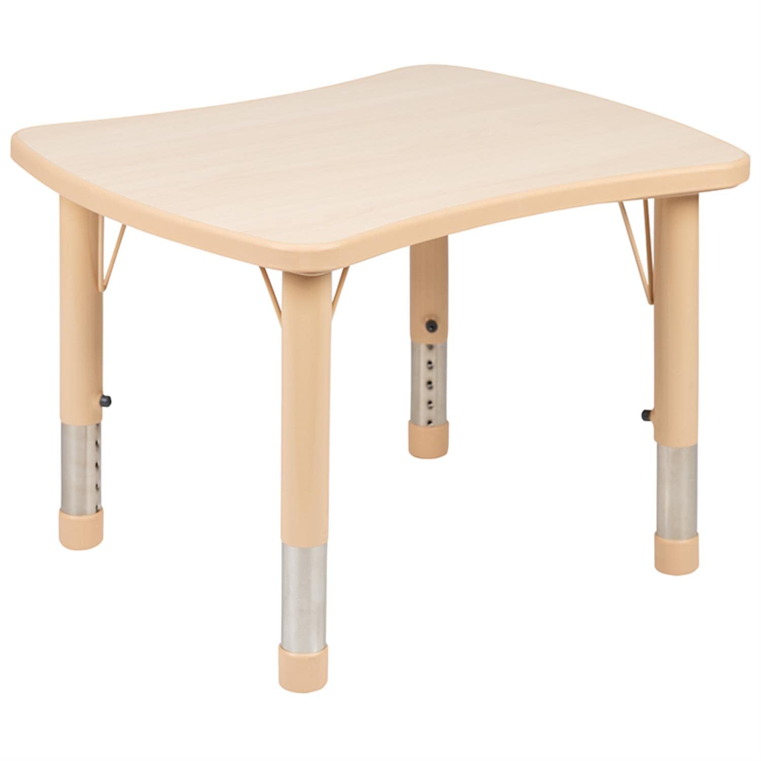 Flash Furniture 21.875"W x 26.625"L Rectangular Natural Plastic Height Adjustable Activity Table Set with 4 Chairs
