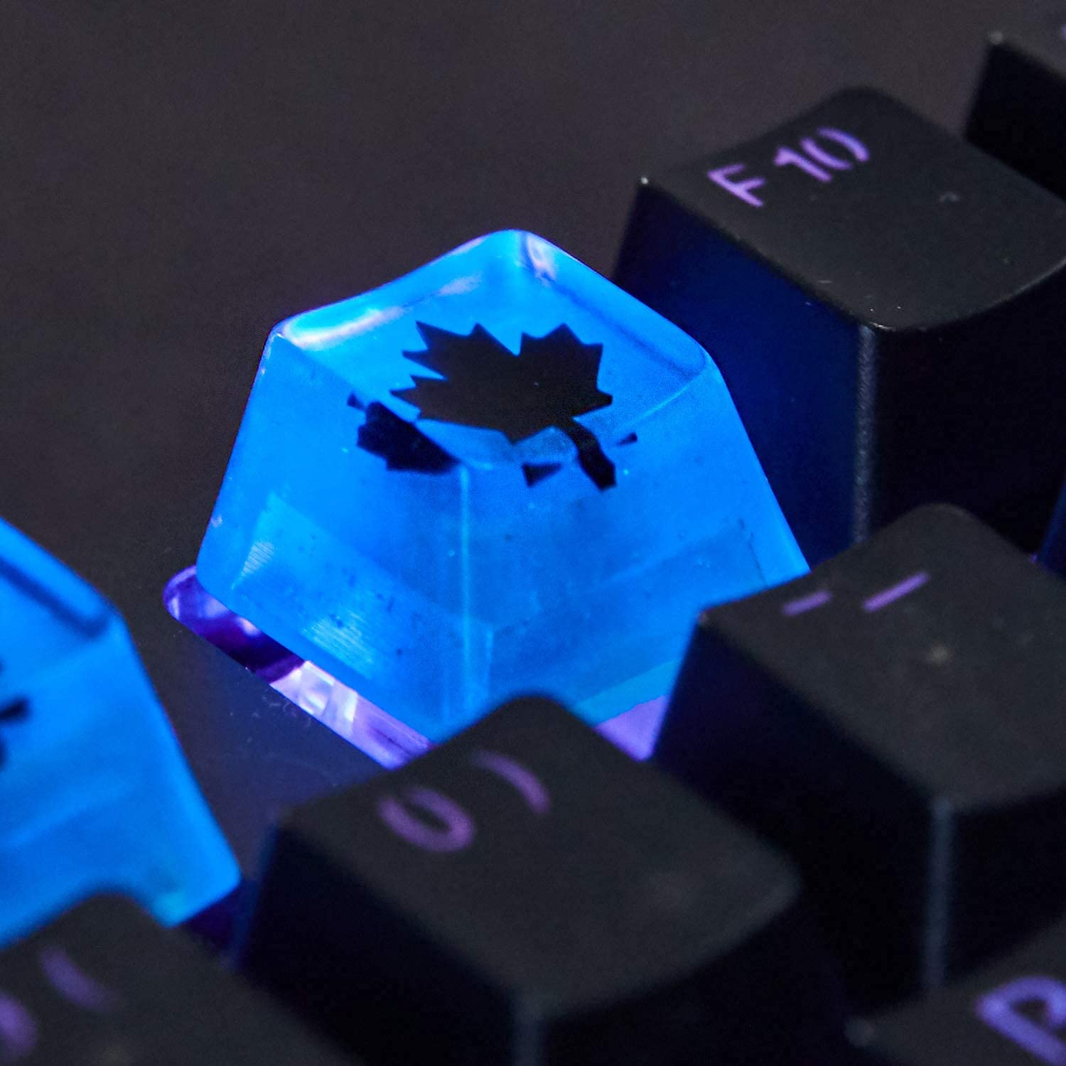 Gaming Keycaps Rainbow 6 Black Ice Resin Keycaps for Cherry MX Swtiches (OEM R4)