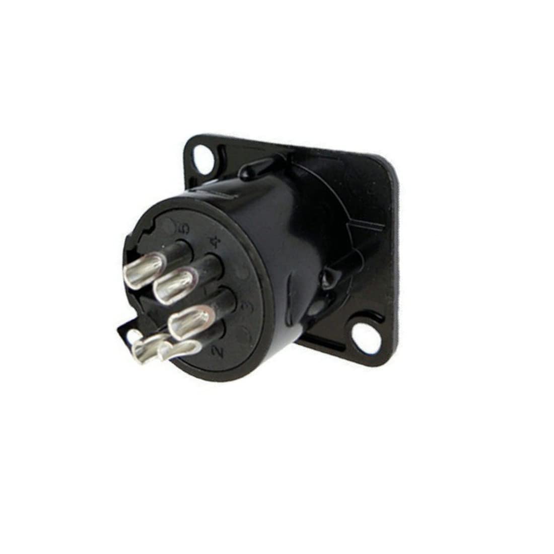 GDQLCNXB XLR Female Jack 5 Pin Panel Mount Jacks, XLR Female Socket Audio Speaker Microphone Connector 5Pcs,Black Metal Housing