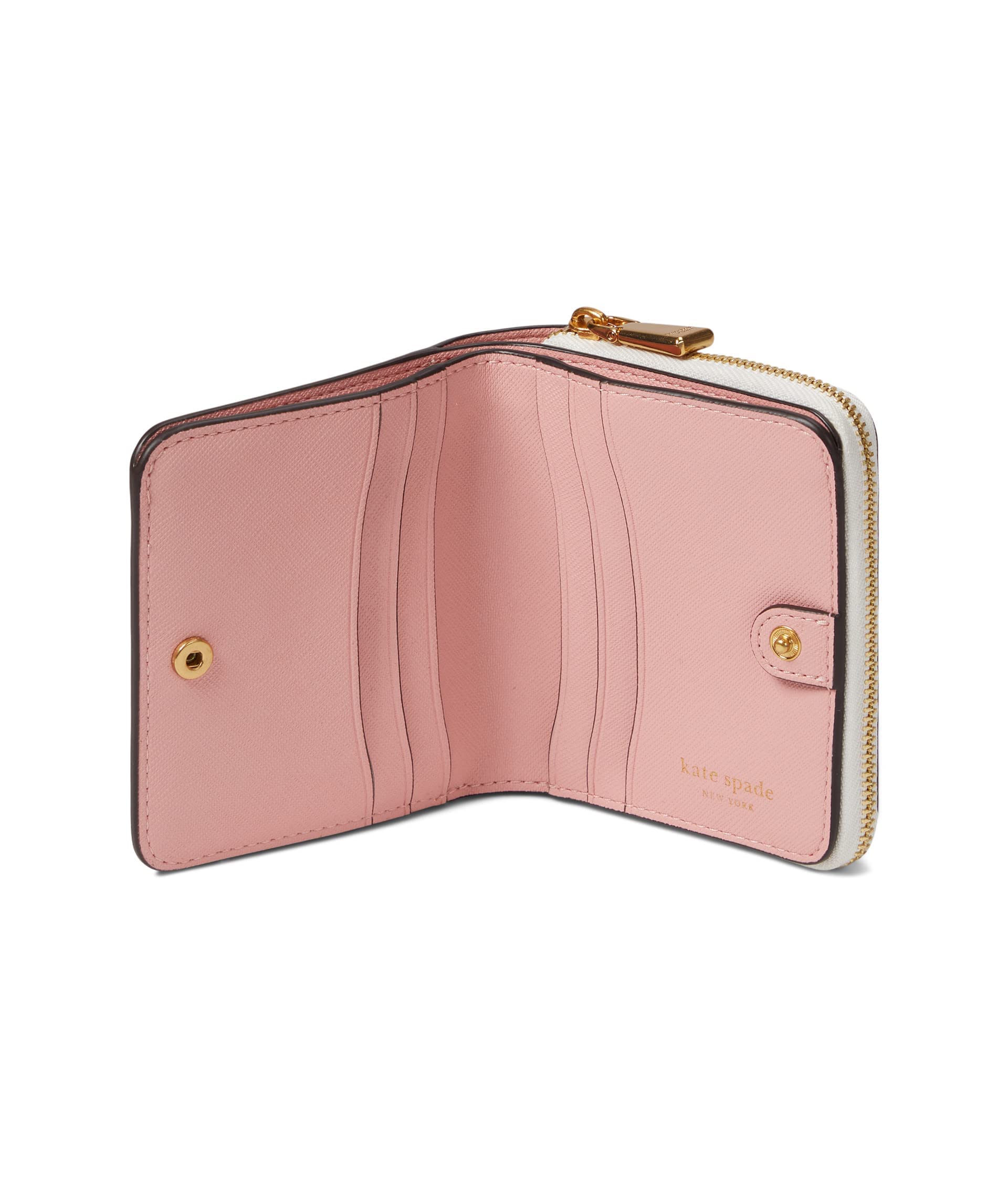 kate spade new york Morgan Valentines Heart Print Small Compact Wallet Cream Multi One Size