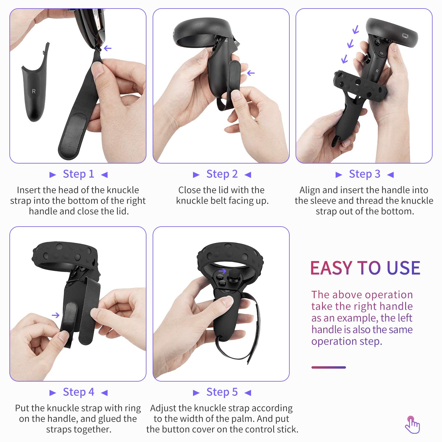 Fromsky Controller Grip Cover for Oculus Quest or Oculus Rift S Controller, Silicone Anti-Slip VR Oculus Quest Headset Grip Protective Cover (Strap Black)