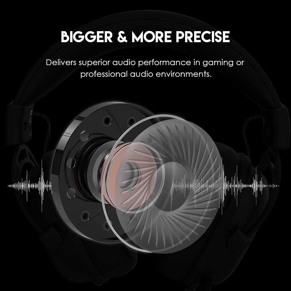 Gaming Headset, 53mm Driver Headphone for PC, PlayStation 4 5, Xbox One S X, Nintendo Switch, VR, Android, and iOS, Black (FA-MH90)