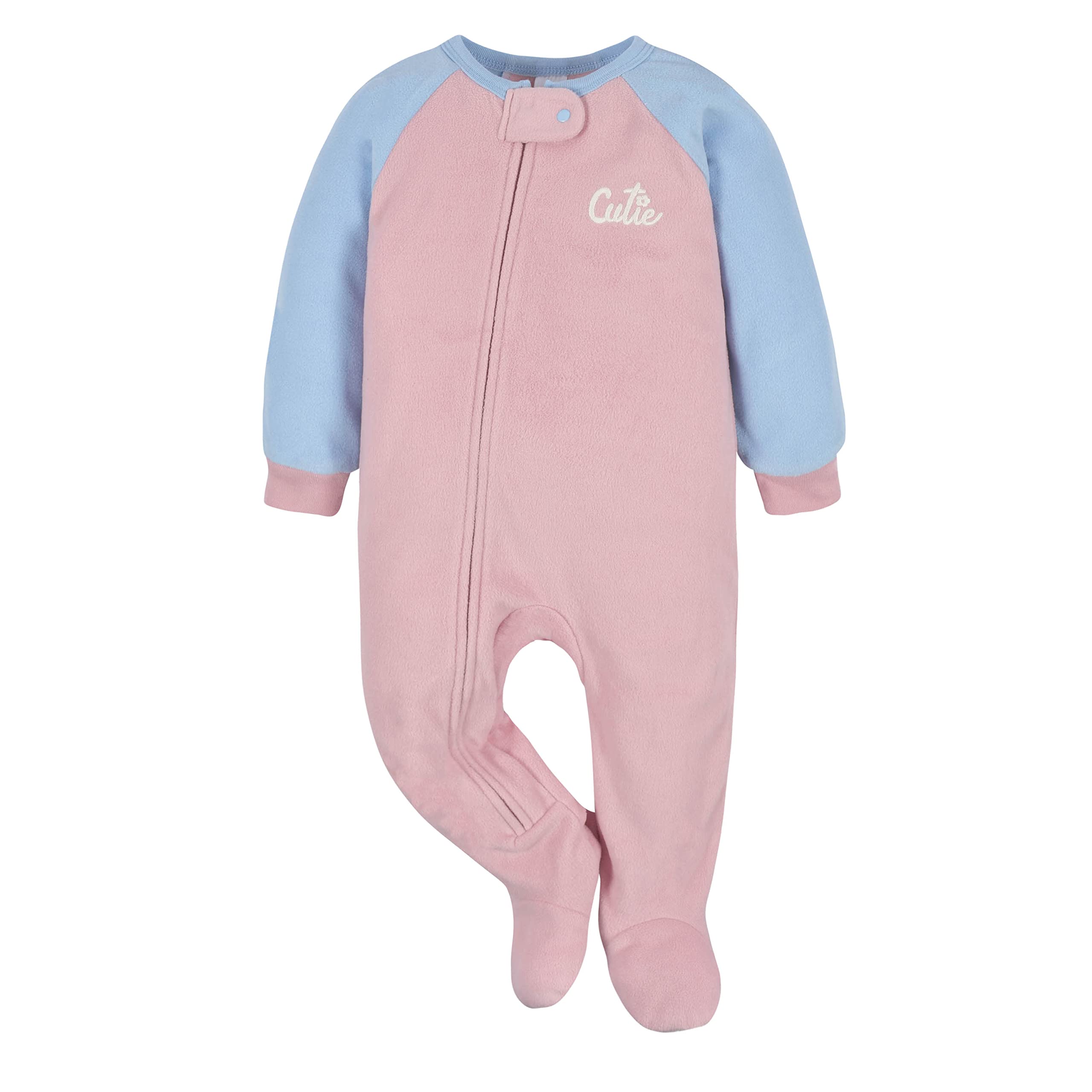 Gerber Baby Girls' Flame Resistant Fleece Footed Pajamas 2-Pack, Pink Zoo & Zebra, 3-6 Months
