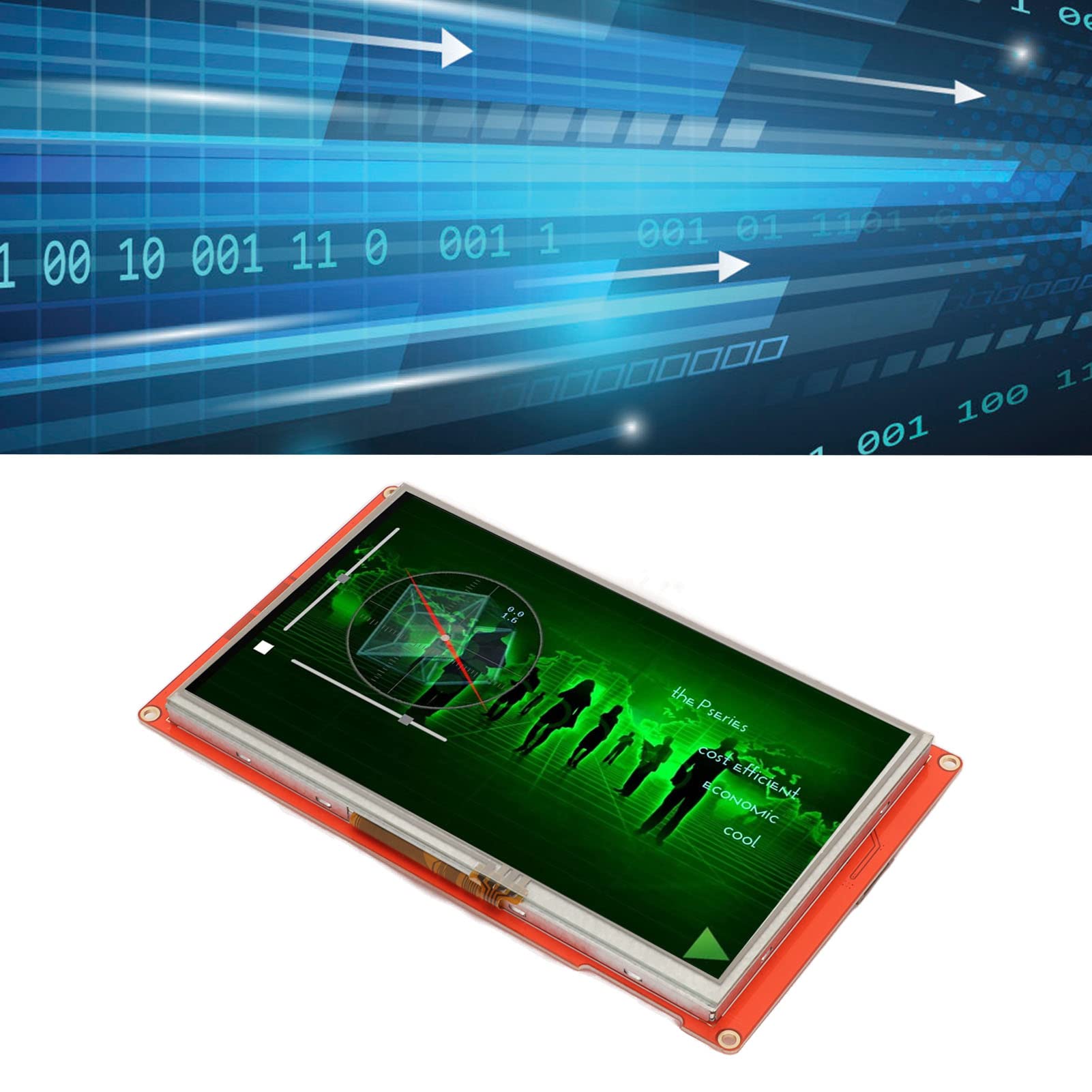 Naroote HMI Display, LCD Display Module 8 GPIO AV Animation Play 7 Inch RTC Function for Vehicle