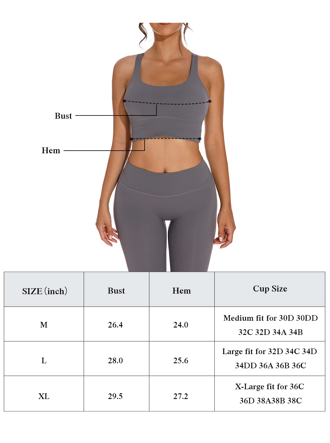 Glorto Women's Padded Sports Bra Criss Cross Back Yoga Bra High Impact Athletic Running Workout Top Black Medium