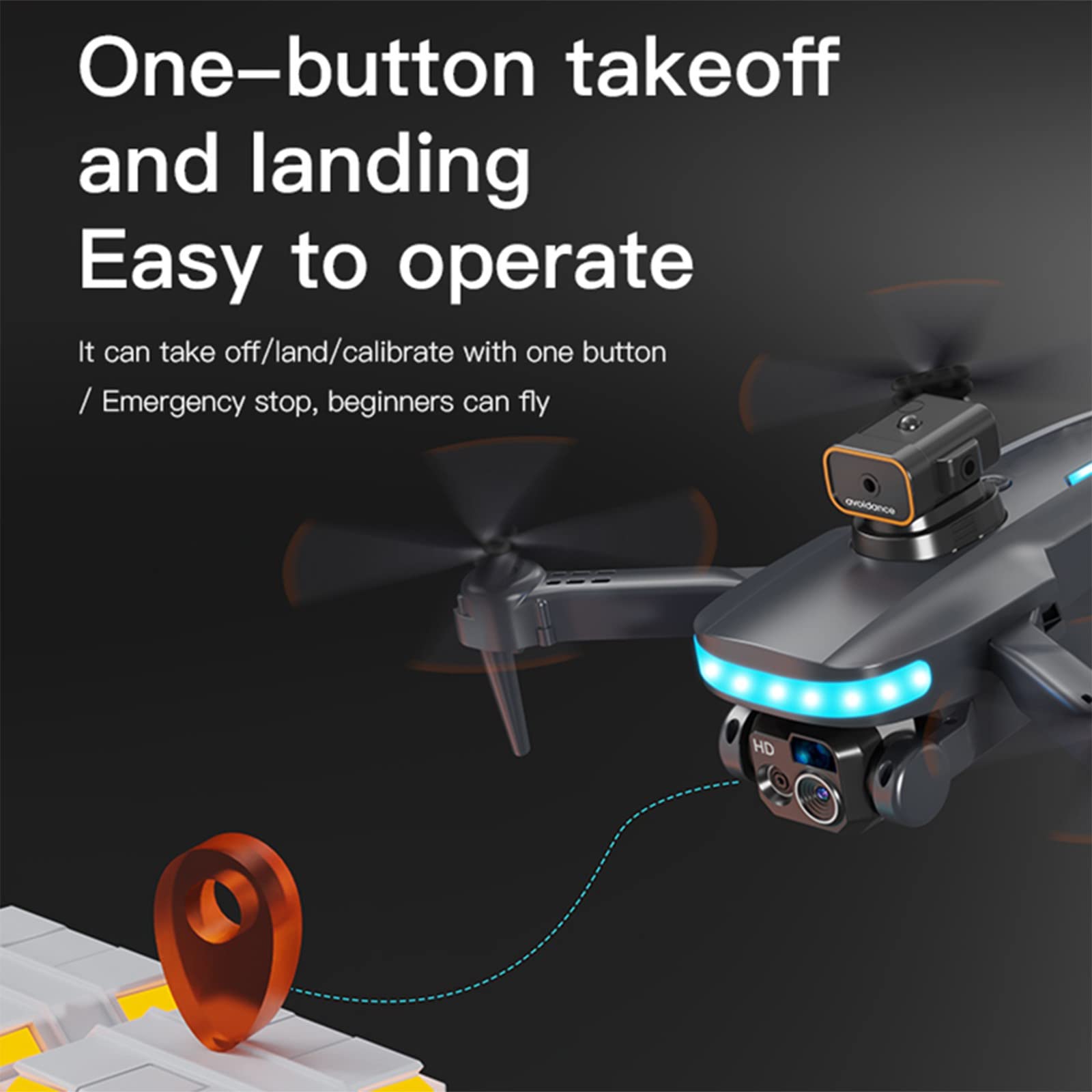 Foldable Drone with 4K Dual Camera for Adults, RC Quadcopter WiFi FPV Live Video, Altitude Hold, Headless Mode, One Key Take Off, Mini Drone with Carrying Case for Beginners #B