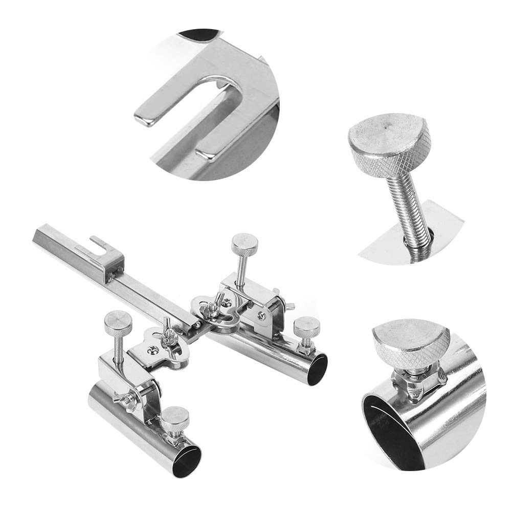 Fishing Rod Holder, Stainless Steel Anti-Rotary Double Fishing Rod Bracket Stepless Fine-Tuning Fishing Fixed Tool