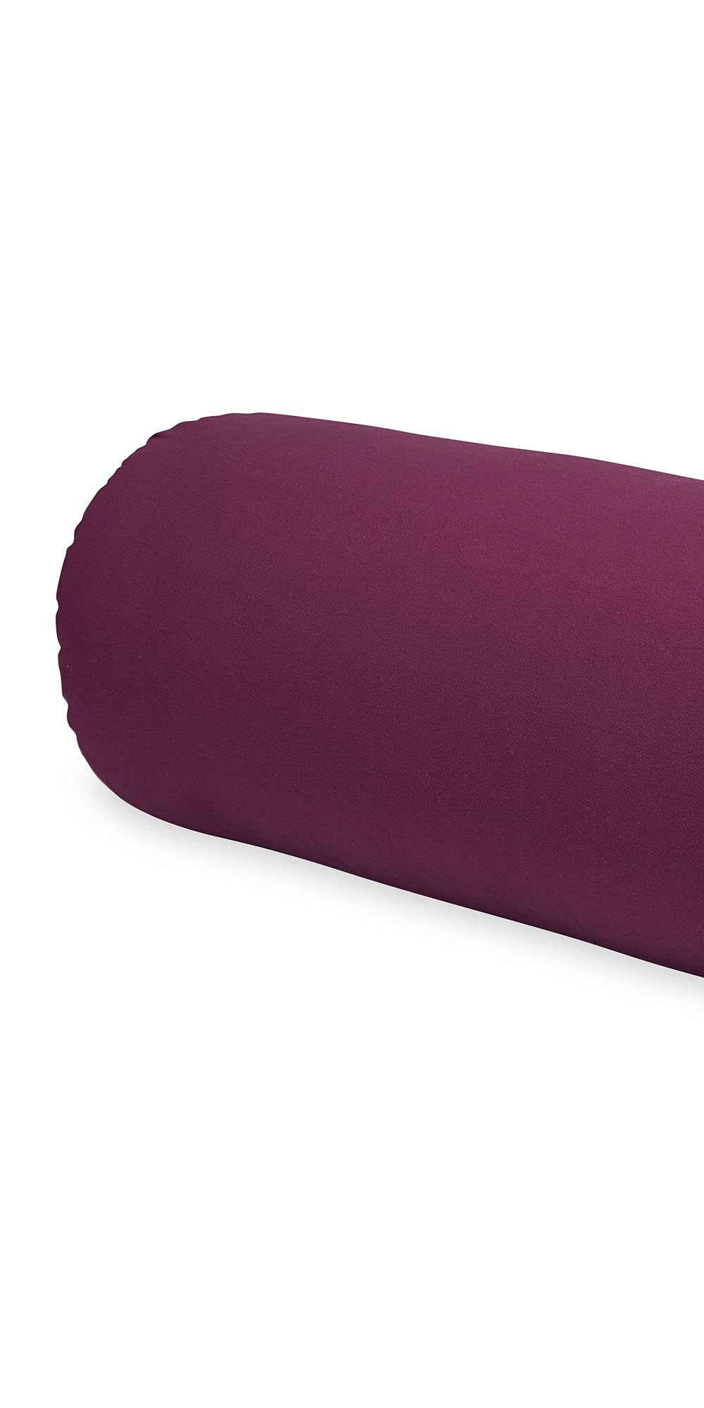 Gaiam Sol Studio Select Round Yoga Bolster - Supportive Cotton Yoga Pillow for Meditation, Yoga, Pilates & Relaxation, Burgundy
