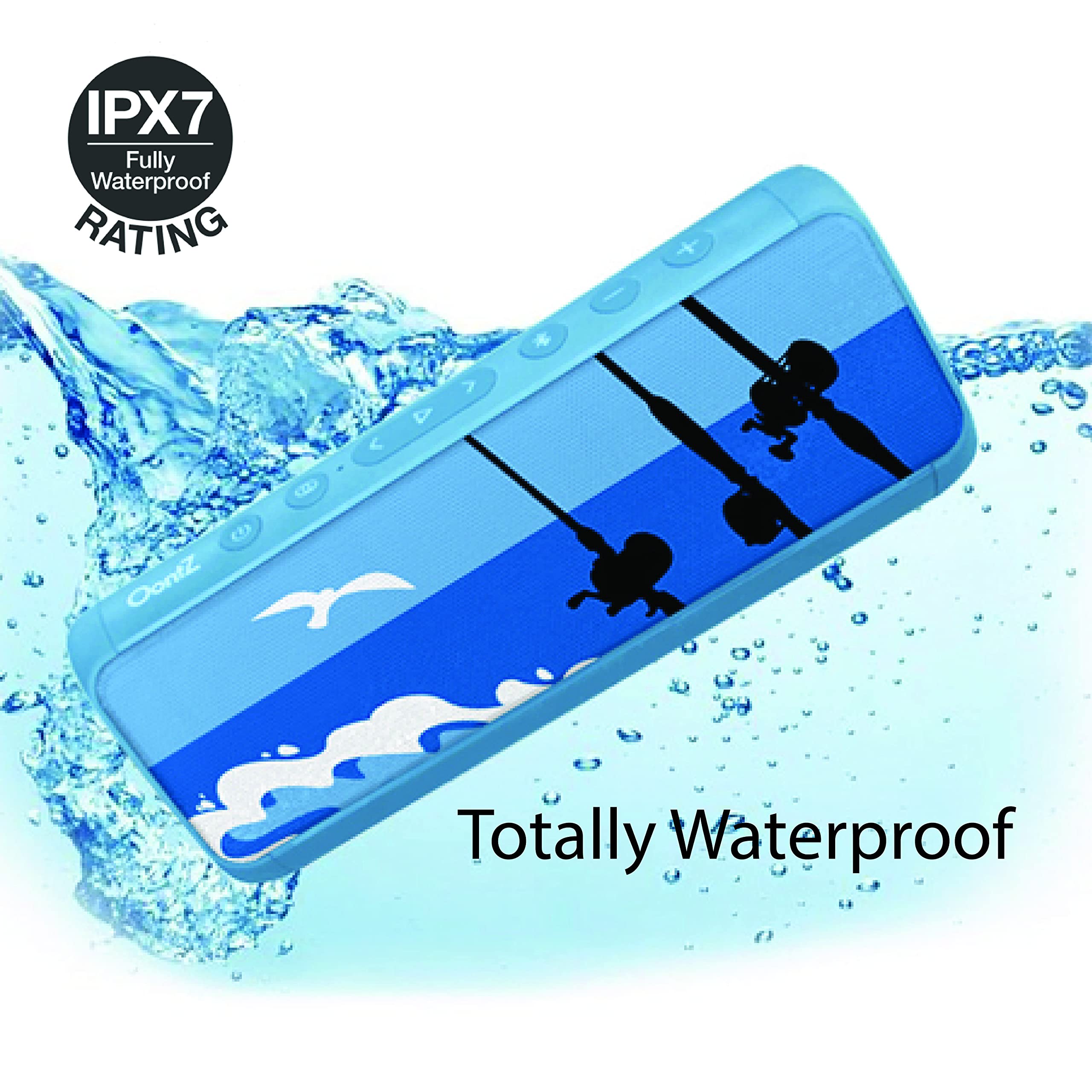 OontZ Pro Boat Portable Bluetooth Speaker, IPX7 Waterproof Wireless Speaker, Long Battery Playtime up to 15 hrs, Rich Bass, Crystal Clear Stereo Sound with Aux Input (H2O Blue)