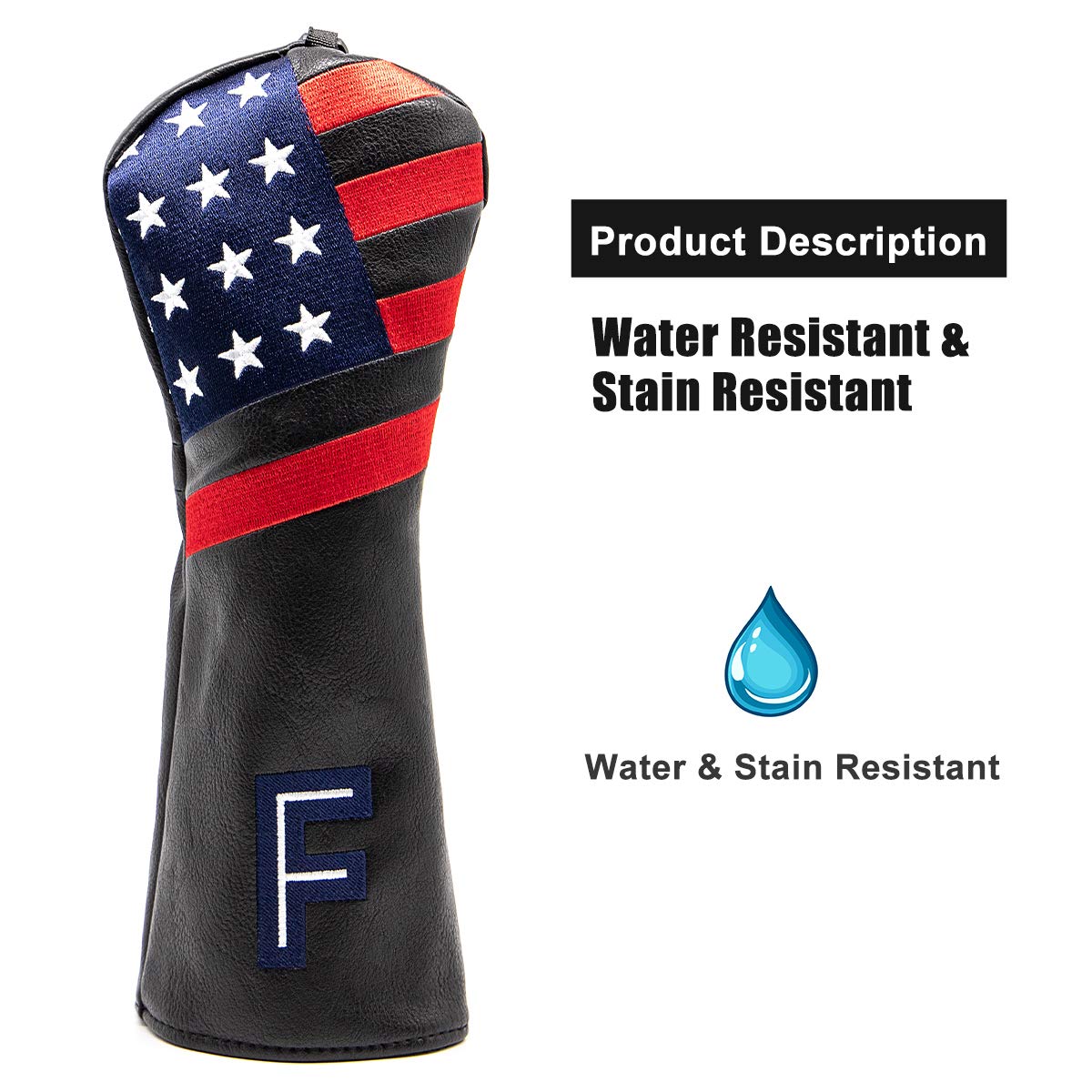 Golf Wood Head Covers Set USA American Flag Headcovers Stylish Driver/Hybird Golf Covers Golf Club Wood Head Covers