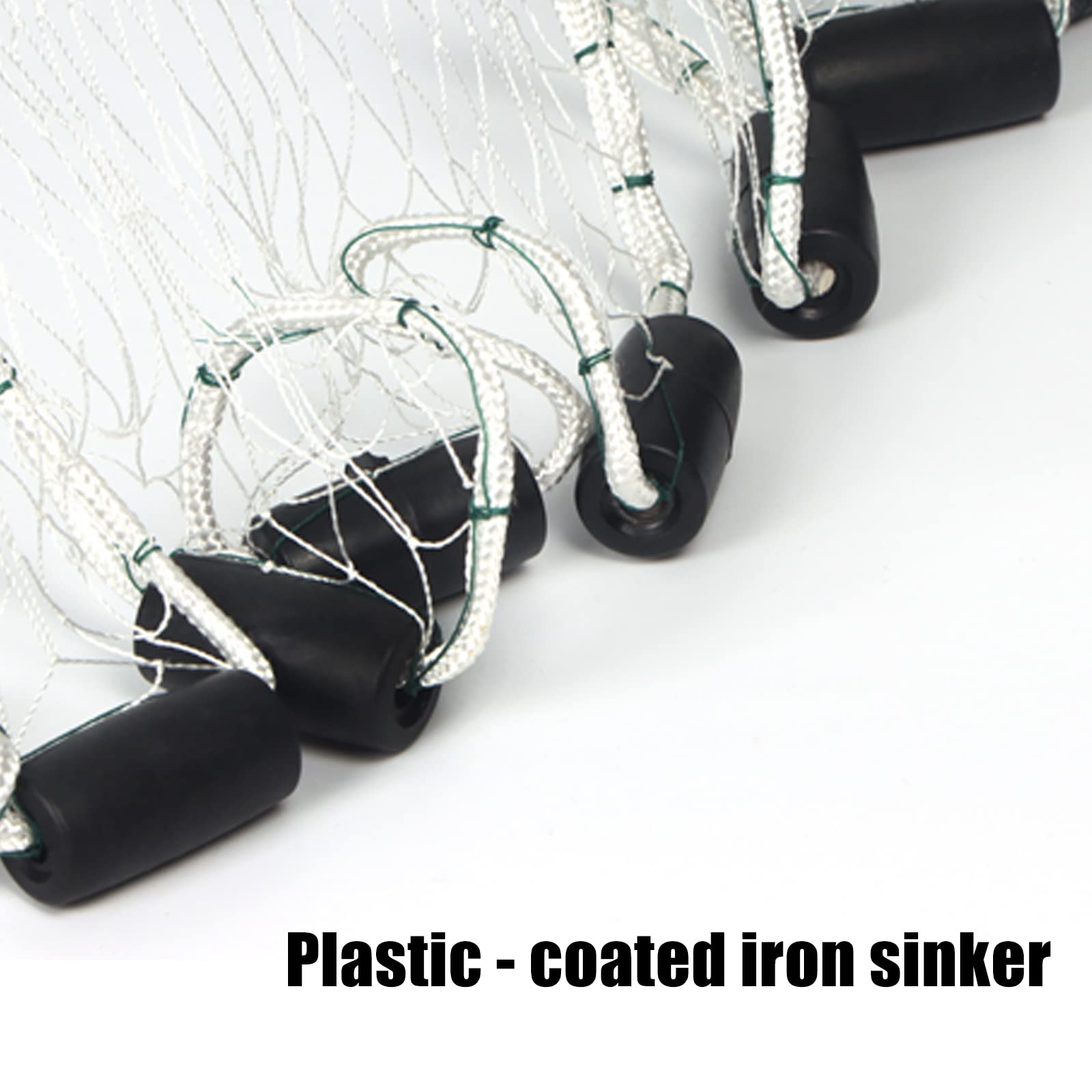 FunVZU Fishing Cast Net - Nylon Casting Fish Throw Net 6ft/7ft/8ft - Heavy Duty Weight Cast Net for Fishing - Fish Cast Net for Bait Trap