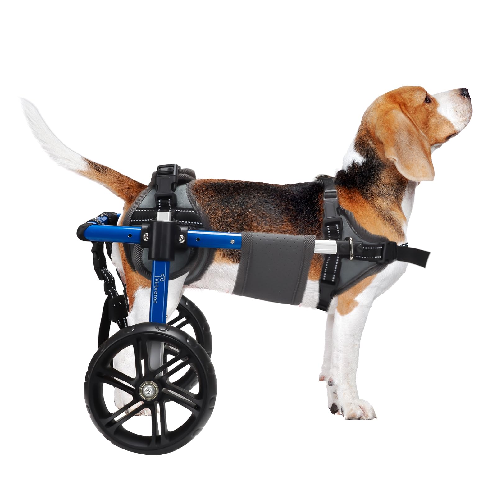 Virbraroo Dog Wheelchair for Back Legs with Upgraded All-Terrain Tires & Durable Bearings,Adjustable Dog Wheelchair for 11.8"-17.7" Lenght,22-35 lbs Disabled or Injured Small Dogs