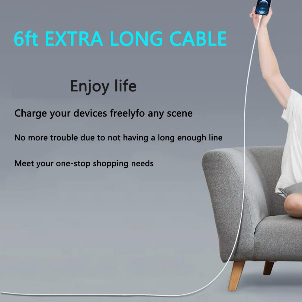 for hone14 13 12 11 Fast Charger Certified 20W PD USB C Wall Charger Block with Extra Long 6TF Type C to ightning Cable Compatible for Phone 14/14 Pro Max/13/13Pro Max/12/11Pro