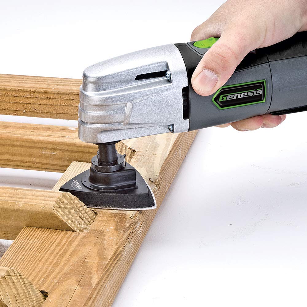 Genesis GMT15A 1.5 Amp Multi-Purpose Oscillating Tool and 19-Piece Universal Hook-And-Loop Accessory Kit with Storage Box (Renewed)