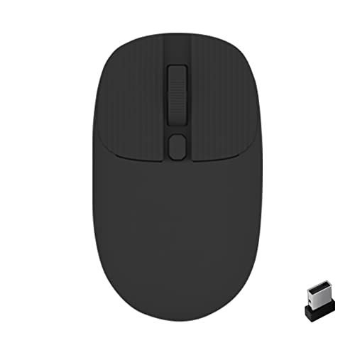 heave JW-219 Wireless Mouse,Ergonomic Rechargeable 2.4G Computer Silent Gaming Mouse,Adjustable 3 DPI Ergonomic Shape Cordless Mouse for Laptop-Black