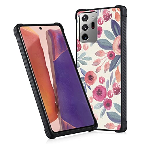 for Samsung Galaxy Note 20 Ultra 5G with Shockproof Protective Case Pink Flowers Art Case Fits Samsung Galaxy Note 20 Ultra (2020) [6.9-Inch] Bumper Reinforced Corners