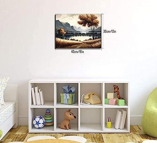 Frameless Oil Paintings on Canvas,Autumn Landscape Artwork,Modern Art Wall Decor for Kitchen Decor Living Room Decor or Holiday Gifts Etc.