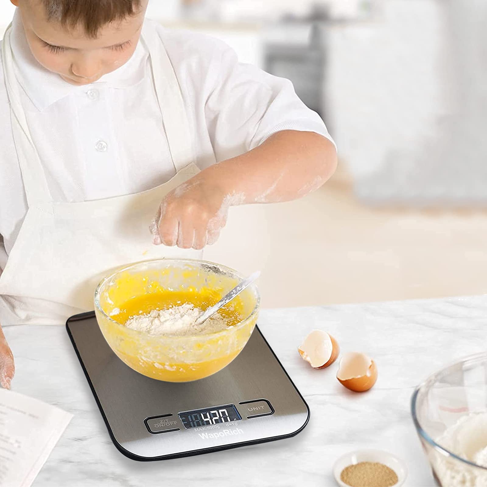 Food Kitchen Scale, Digital Grams and Ounces, 11 l b Digital Food Scale Kitchen Scales, Tare Function, 1g/0.1oz Precise Graduation, 304 Stainless Steel