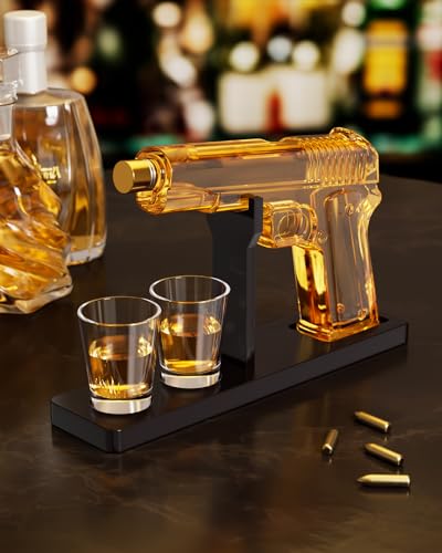 Gifts for Men Dad, 10.1 Oz Whiskey Decanter Set with 2 Glasses, Unique Dad Birthday Gift Ideas from Daughter Son, Personalized Liquor Dispenser for Liquor Scotch Bourbon Vodka