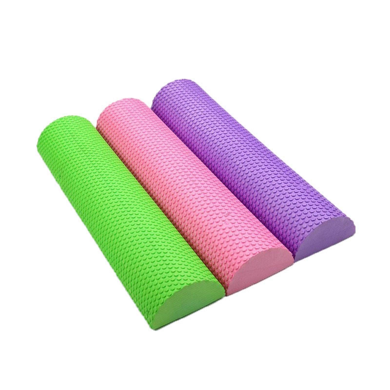 Harilla Length Flexibility Blocks with Point Pilates Half Roll Set 1/2 Foam Roller for Physical Half Roller for Yoga , Purple 60cm