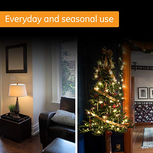 GE 24-Hour 2 Grounded Outlets Mechanical Outlet Timer, Timers for Electrical Outlets Indoor, Light Timers Indoor, Daily ON/OFF Cycle, Timer for Lights Inside, Christmas Tree Timer, 2 Pack, 46211