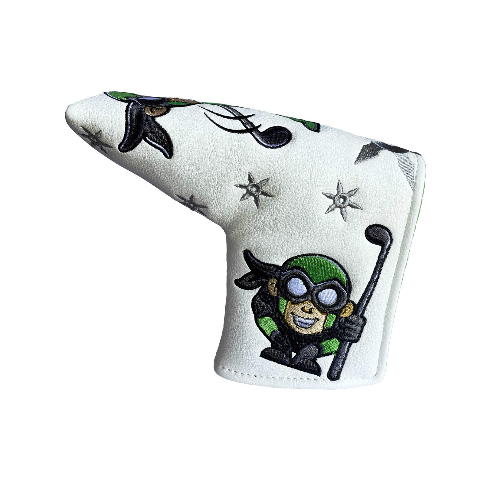 Golf Blade Putter Cover Headcover Magnetic Synthetic Leather Club Protector for Scotty Cameron Odyssey Blade Taylormade (Ninja Green)