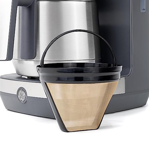 GE Drip Coffee Maker With Timer | 10-Cup Thermal Carafe Pot Keeps Coffee Warm for 2 Hours | Adjustable Brew Strength | Wide Shower Head for Maximum Flavor | Kitchen Essentials | Stainless Steel
