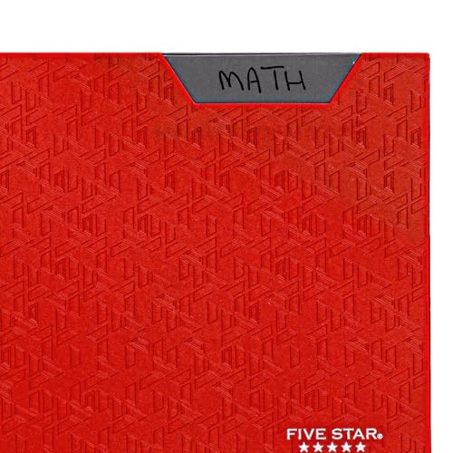 Five Star 2 Pocket Folder, Stay-Put Folder, Plastic Colored Folders with Pockets & Prong Fasteners for 3-Ring Binders, 8-1/2” x 11", Fire Red (72109)