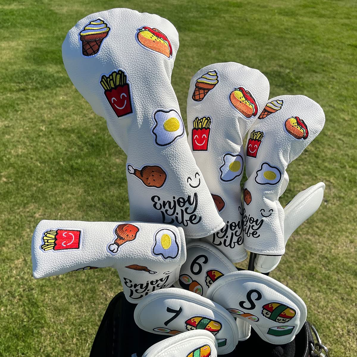 Golf Putter Cover Blade, Hamburger Putter Covers Golf Club Head Covers Putter Headcover for Blade Leather Golf Putter Head Covers with Magnetic for All Brands