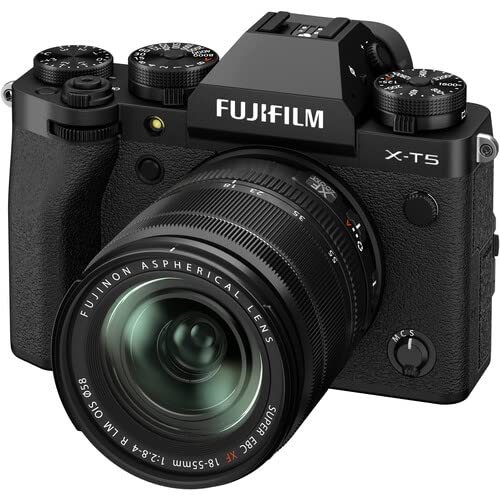 FUJIFILM X-T5 Mirrorless Camera with 18-55mm Lens (Black) with 64GB Memory Card, Gadget Bag, & More (8 Items) | USA Authorised with Fujifilm Warranty | Fuji xt5