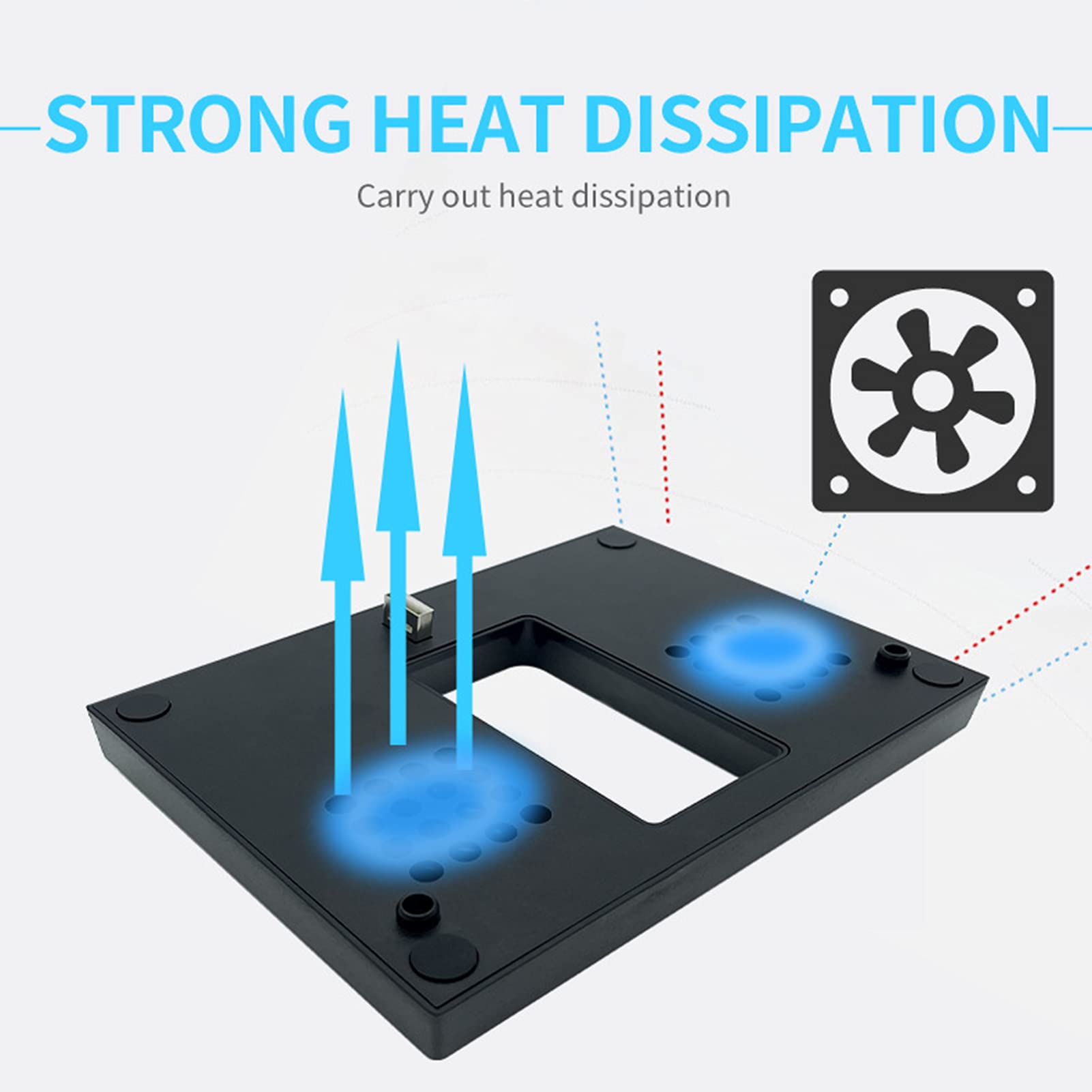 Gaweb Vertical Cooling Fan for Xbox Series X Console, USB Powered 5300RPM Dual Fan Cooling System, Touch On/Off Button Cooler Radiator, 2 USB A Female Port Black One Size