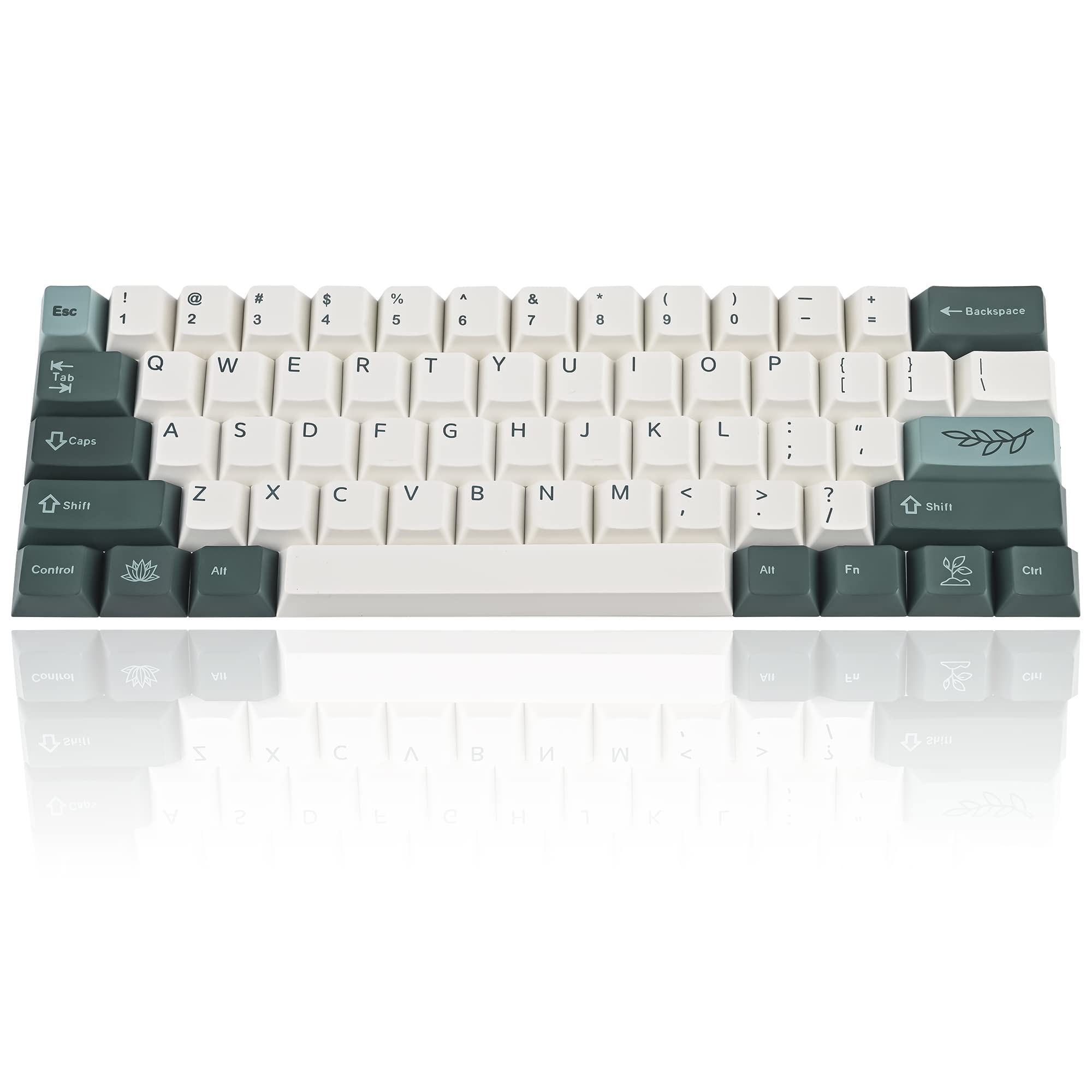 Guffercty kred PBT Keycaps 60 Percent with 6.25U Spacebar OEM Profile Double-Shot for Cherry MX Switch Mechanical Gaming Keyboard (Dolch)