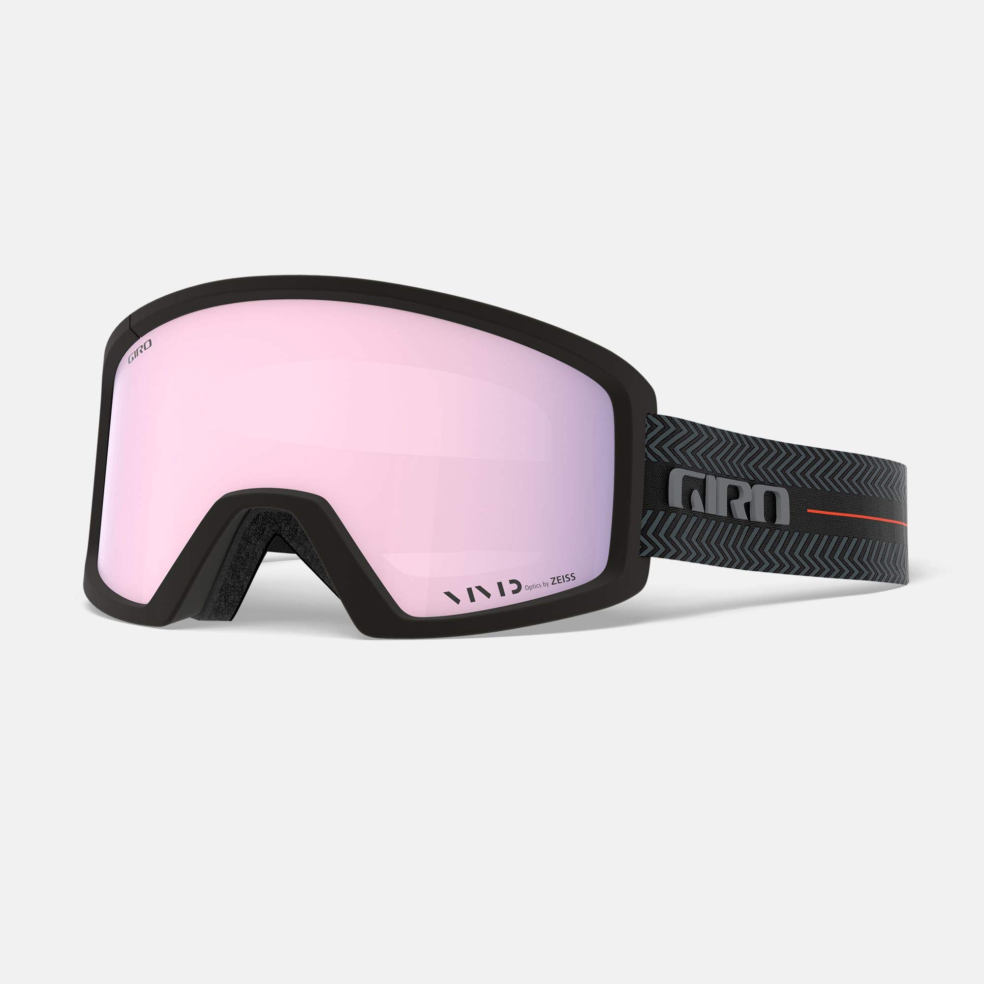 Giro Blok Ski Goggles - Snowboard Goggles for Men & Youth - Black Techline Strap with Vivid Ember Lens