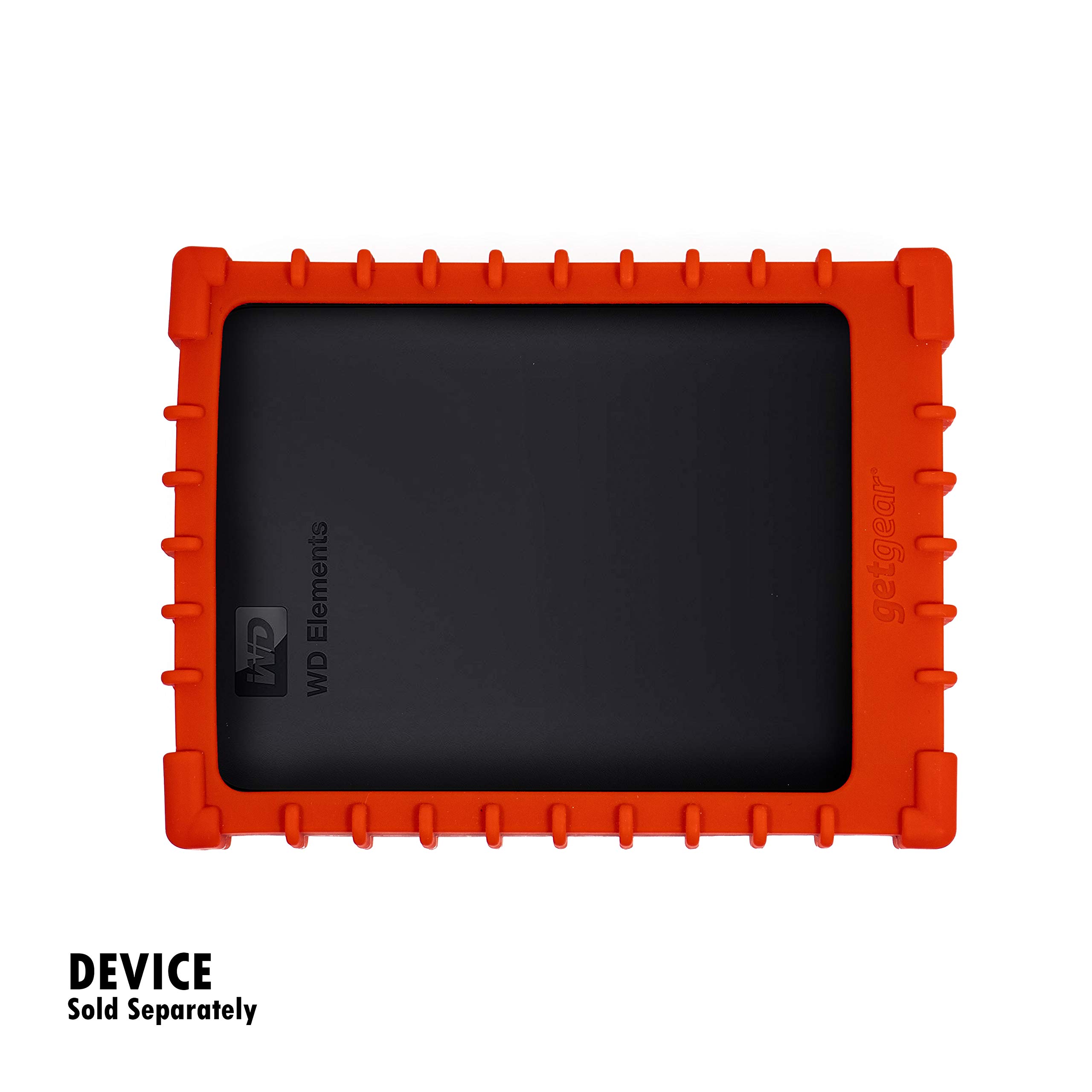 getgear Silicone External Hard Drive Bumper Case for WD Elements, My Passport Ultra, My Passport Ultra for Mac Portable External Hard Drive, 1TB, 2TB, Strong-Shock Absorbing, Slip-Resistant (Red)