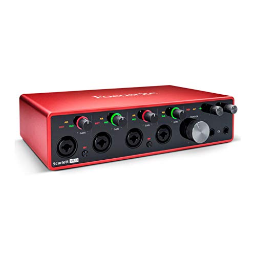 Focusrite Scarlett 18i8 3rd Gen 18x8 USB Audio Interface Bundle with 2 Knox Gear 25 ft. XLR Cables and 2 1/4-Inch TRS Cables (5 Items)