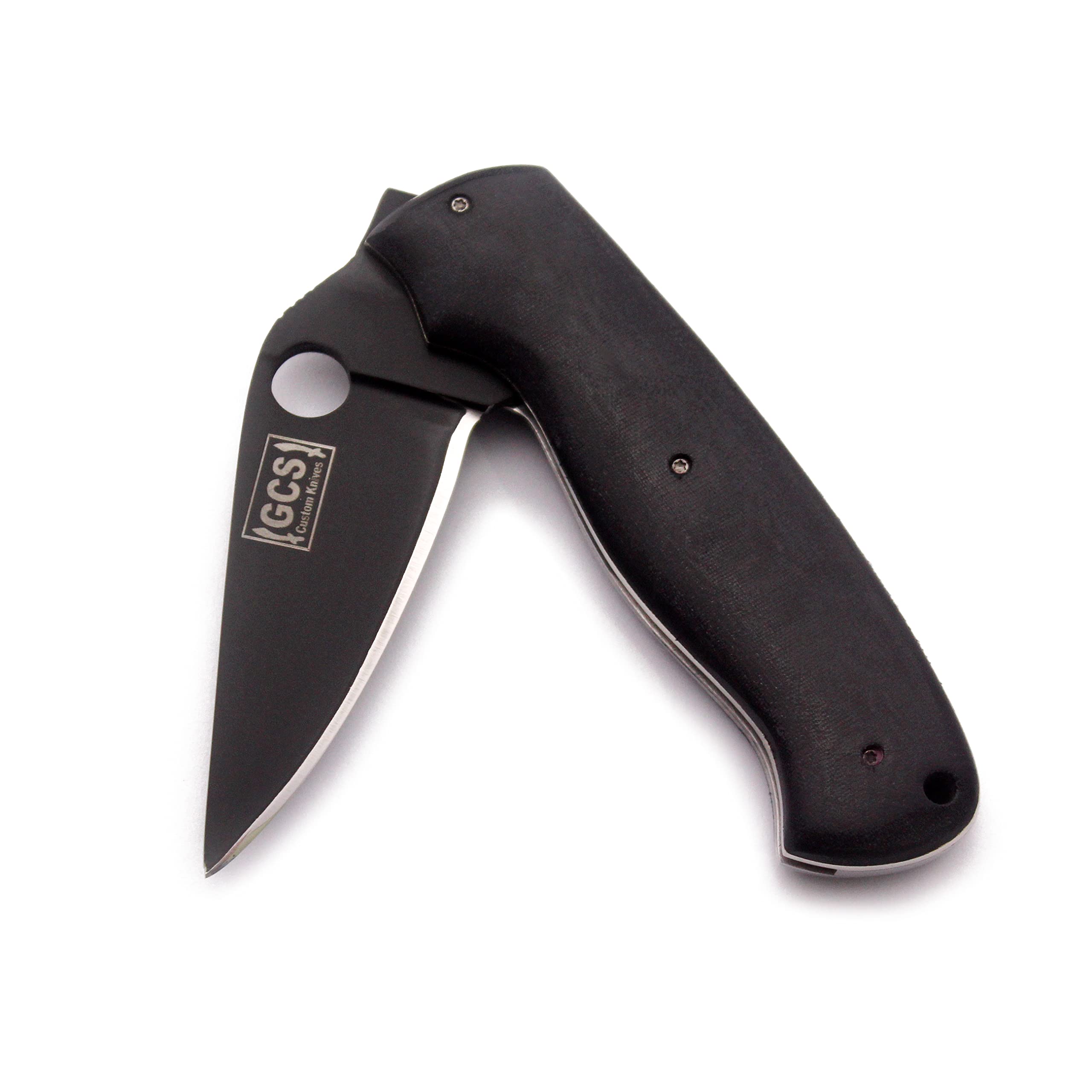 GCS Handmade Micarta Handle D2 Tool Steel Tactical Hunting Knife with leather sheath Full tang blade designed for Hunting & EDC GCS 313