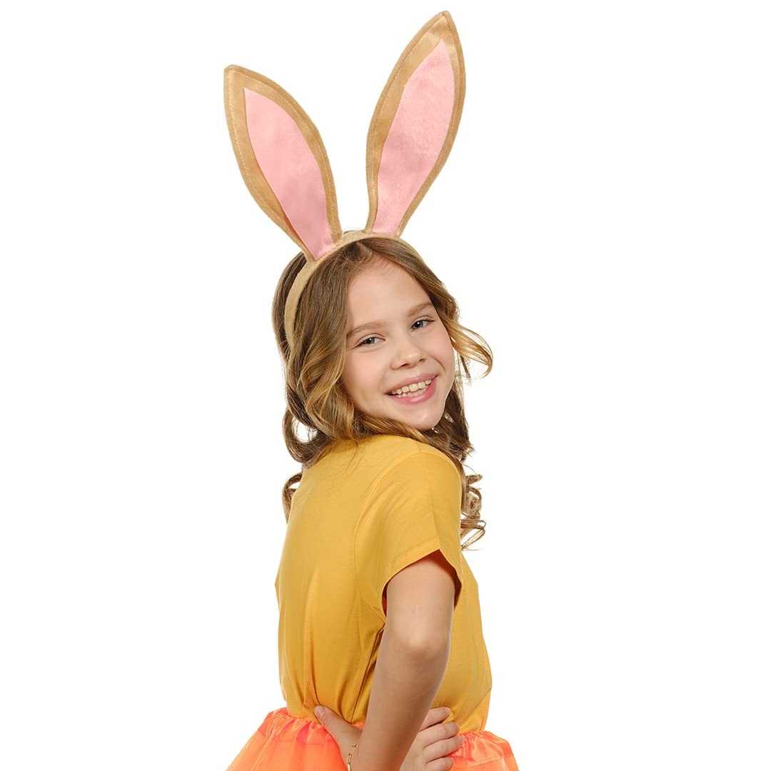 Funcredible Brown Bunny Ears - Bunny Ears Headbands - Bendable Bunny Ears - Bunny Rabbit Cosplay Costume Accessories for Kids and Adult