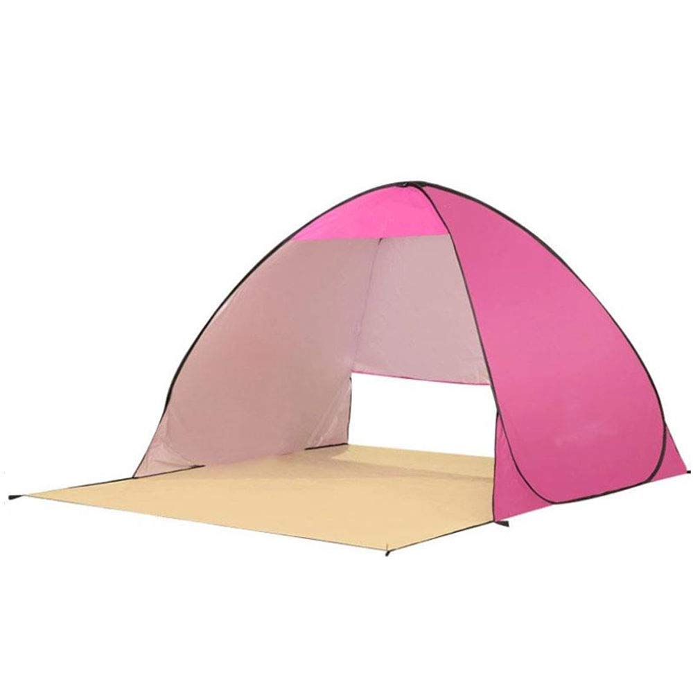 Freeship Deals Automatic Easy Outdoor Tent Big Portable Automatic Sun Umbrella, Waterproof/Windproof Instant Easy Outdoor, Fit 3-4 Persons for Camping, Hiking, Canopy with Carry Bag (Pink)
