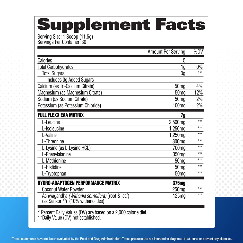 GAT SPORT Flexx EAAs + Hydration, Advanced Essential Amino Acids, 30 Servings (Beach Blast)