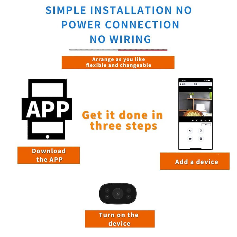 MUUNY 1080P Wireless WiFi Camera Security Camera Enhanced Night Vision, HD Wireless WiFi Camera Enhanced with 16g SD Storage for Home Security, App Cellphone Control Rechargeable Battery (Black)