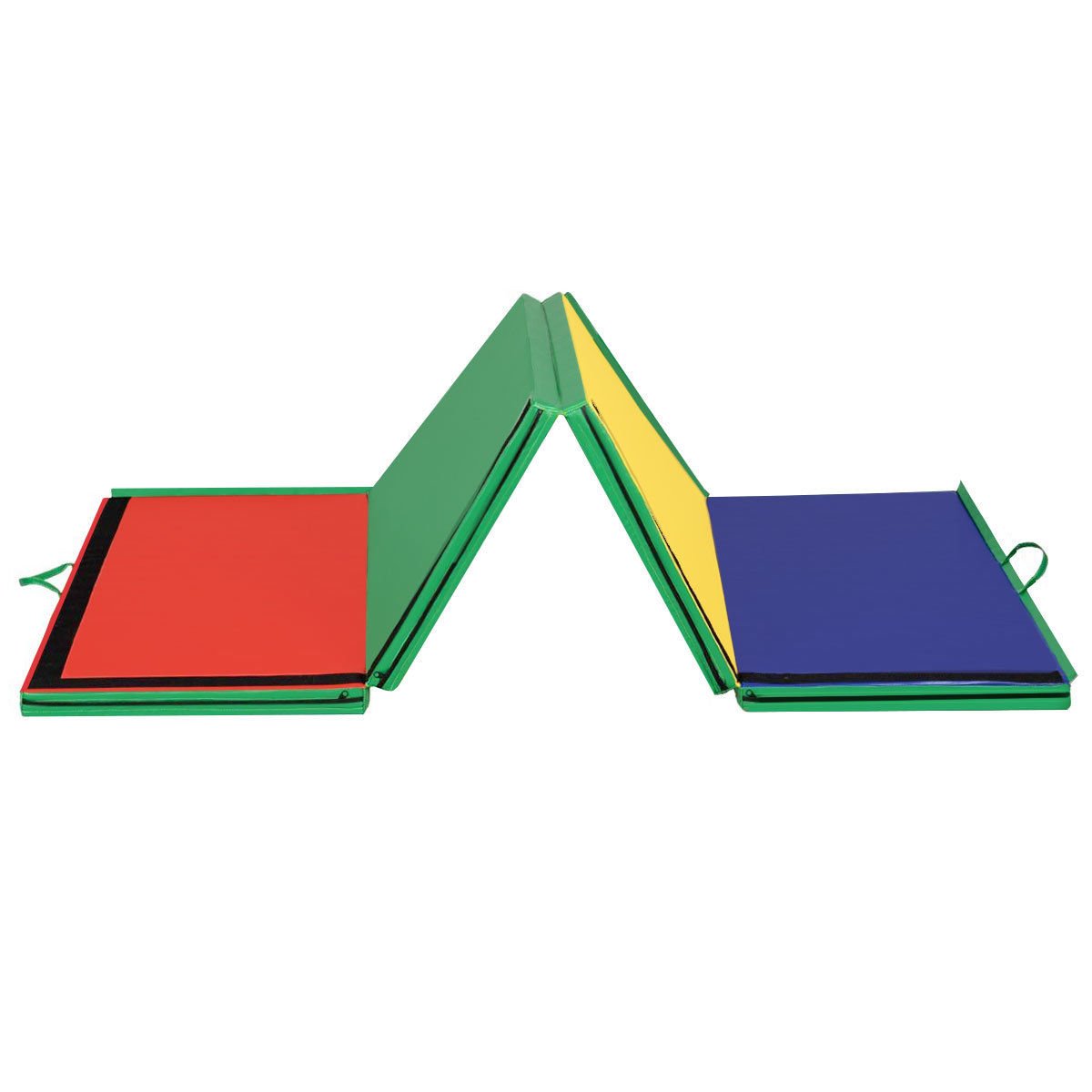 Giantex Folding Exercise Mat with Carrying Handles Panel Thick Gym Fitness Exercise Yoga Exercise Mat Lightweight Home Gym Mat (Multicolor, 4'x10'x2")
