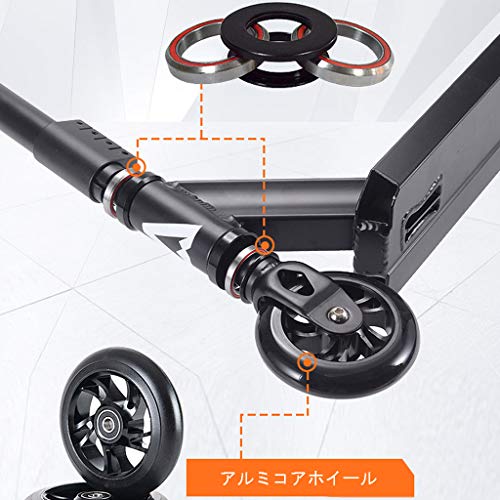 Fun Tricks Scooter Beginners Street Stunt Scooter Intermediate Pro Freestyle Tricks 360° Rotation Push Scooter - Durable Lightweight Material